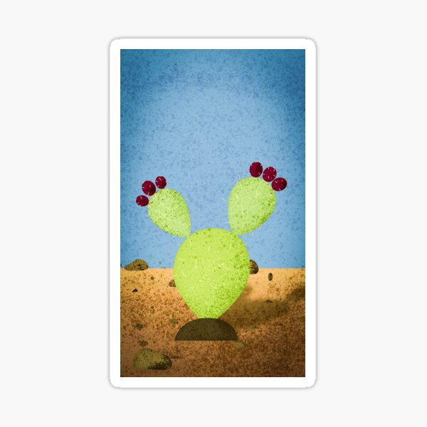 "Desert Cactus. Nopal. Chumbera" Sticker for Sale by Romeu1984 | Redbubble