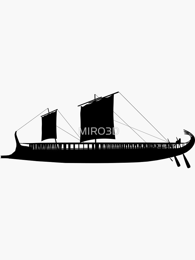 "Ancient Greek rowing warship, Triere" Sticker for Sale by MIRO3D ...