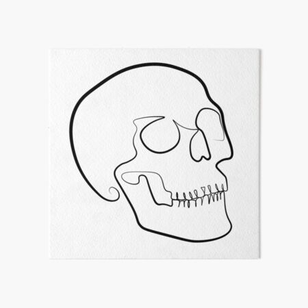 "Human Skull Singular Line Drawing" Art Board Print for Sale by Wuhnder ...