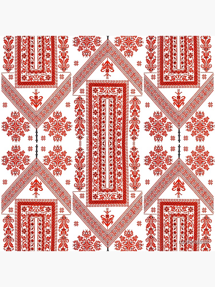 "Red and White Palestinian Embroidery Boxes" Art Board Print for Sale ...