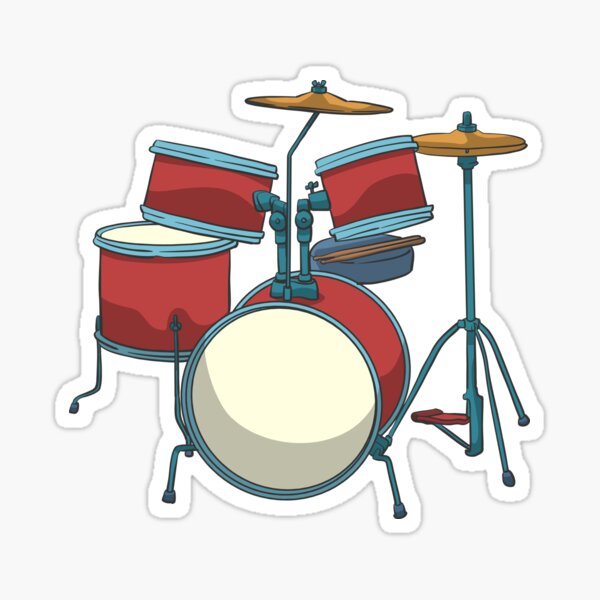 "Drum Basedrum Snare Tomtom Crash Hi-hat" Sticker for Sale by ...