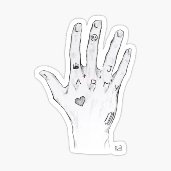 "Jungkook hand " Sticker for Sale by infired-koya | Redbubble