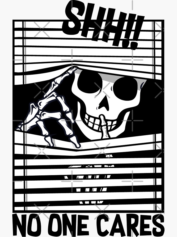 "Shh !! Don't scream. Funny Skeleton" Sticker for Sale by JPGrafico78 ...