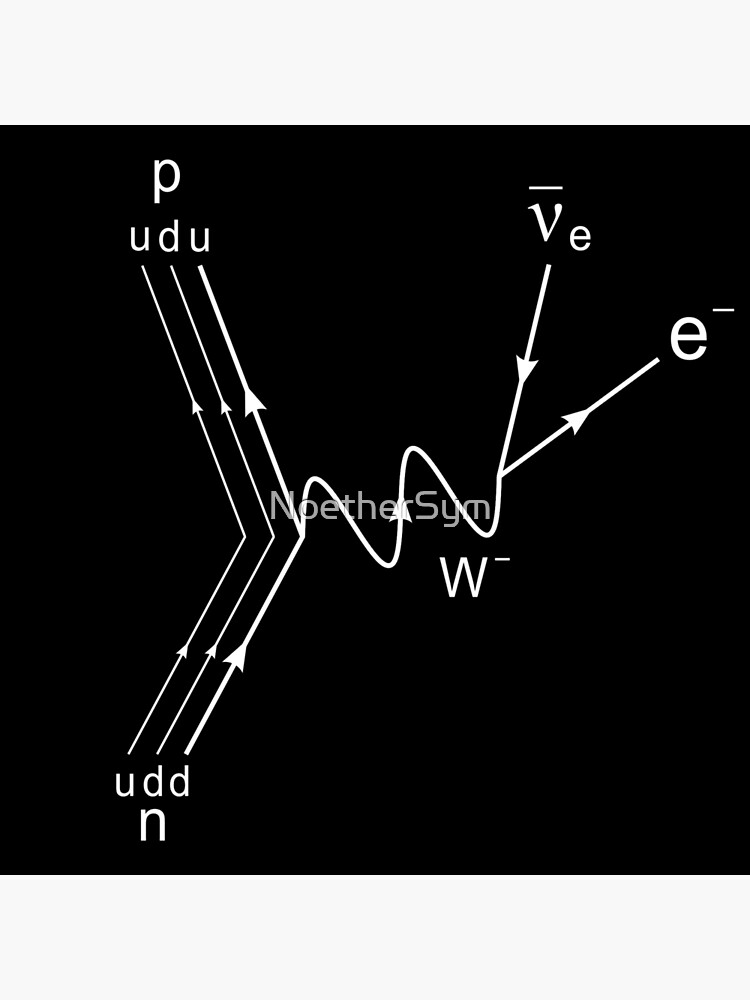 "Feynman diagram, proton neutron scattering dark version " Poster for ...