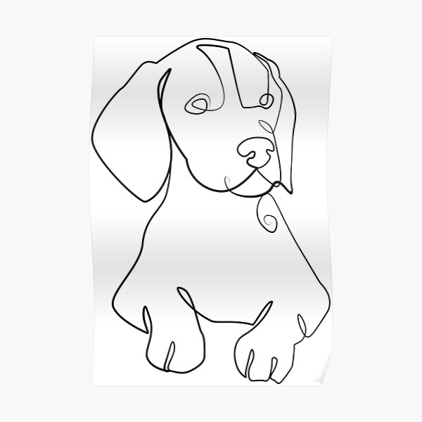 "Beagle Puppy Single Line Drawing" Poster von Wuhnder | Redbubble