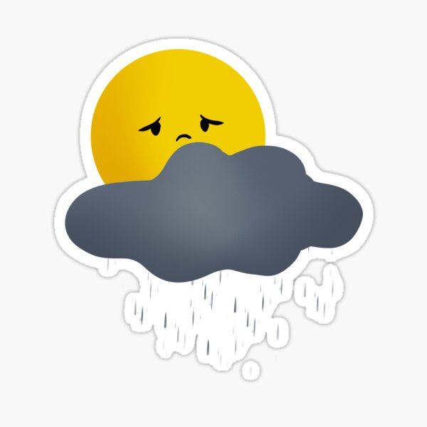 Pegatina «Sol triste llorando lloviendo está bien no estar bien» de ...