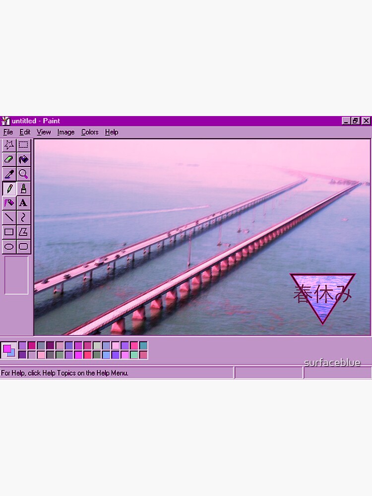 "Vaporwave ms paint" Sticker by surfaceblue | Redbubble