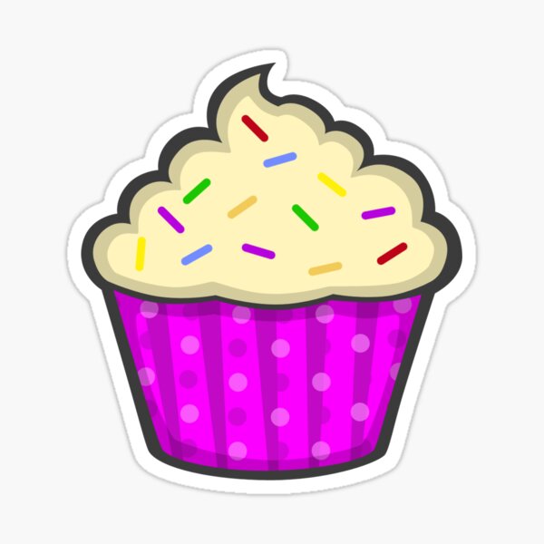 "Vanilla Cupcake With Sprinkles Pink" Sticker for Sale by Cazzynix ...