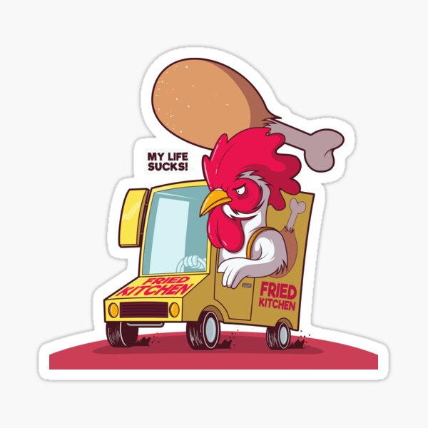 "Fried Chicken delivery driver" Sticker by Blazedfalcon | Redbubble
