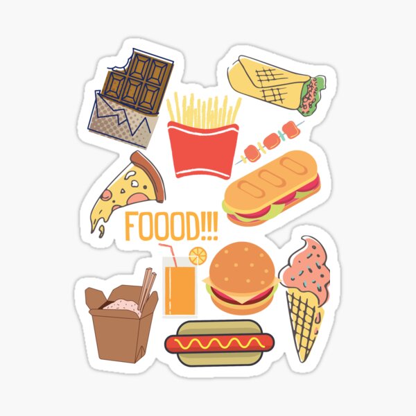"Junk Food Sticker Pack By JJ" Sticker by JournalJunction | Redbubble