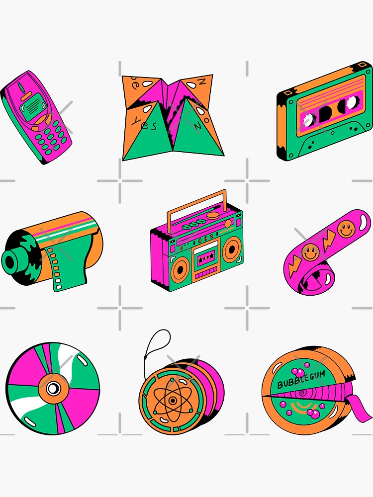 "90s Sticker Pack retro vintage" Sticker for Sale by patternarium ...