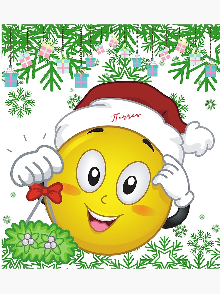 Santa Emoji Poster For Sale By Librosbooktique Redbubble