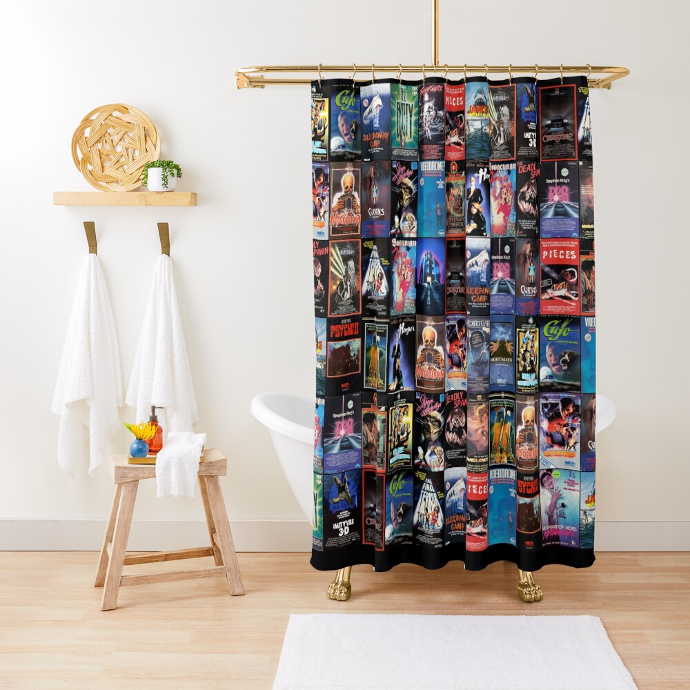 "RETRO HORROR VHS ARTWORK - 1983" Shower Curtain for Sale by ...