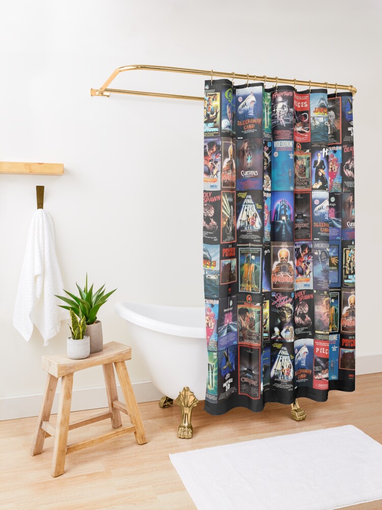 "RETRO HORROR VHS ARTWORK - 1983" Shower Curtain for Sale by ...