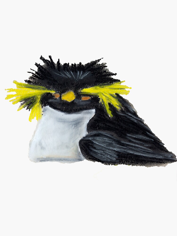 "Macaroni Penguin Drawing" Sticker for Sale by lanettesart | Redbubble