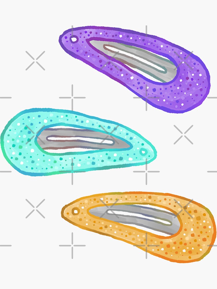"glitter hair clips" Sticker for Sale by evthewitch | Redbubble