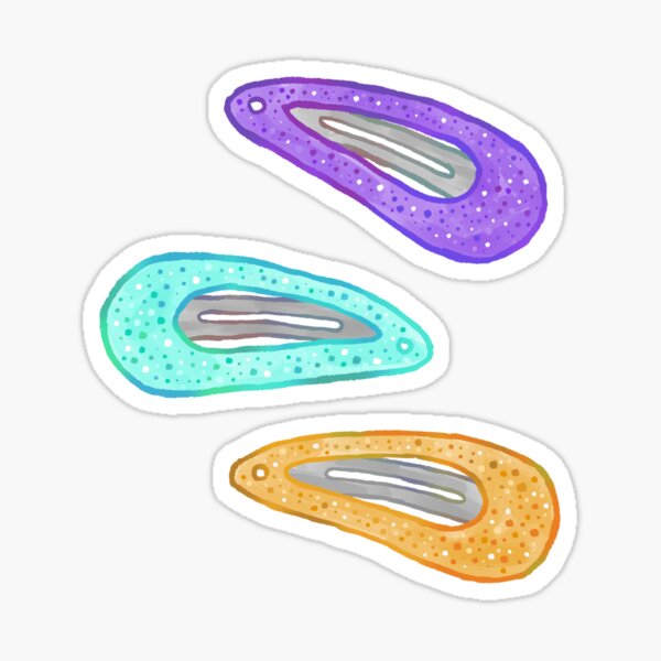 "glitter hair clips" Sticker for Sale by evthewitch | Redbubble