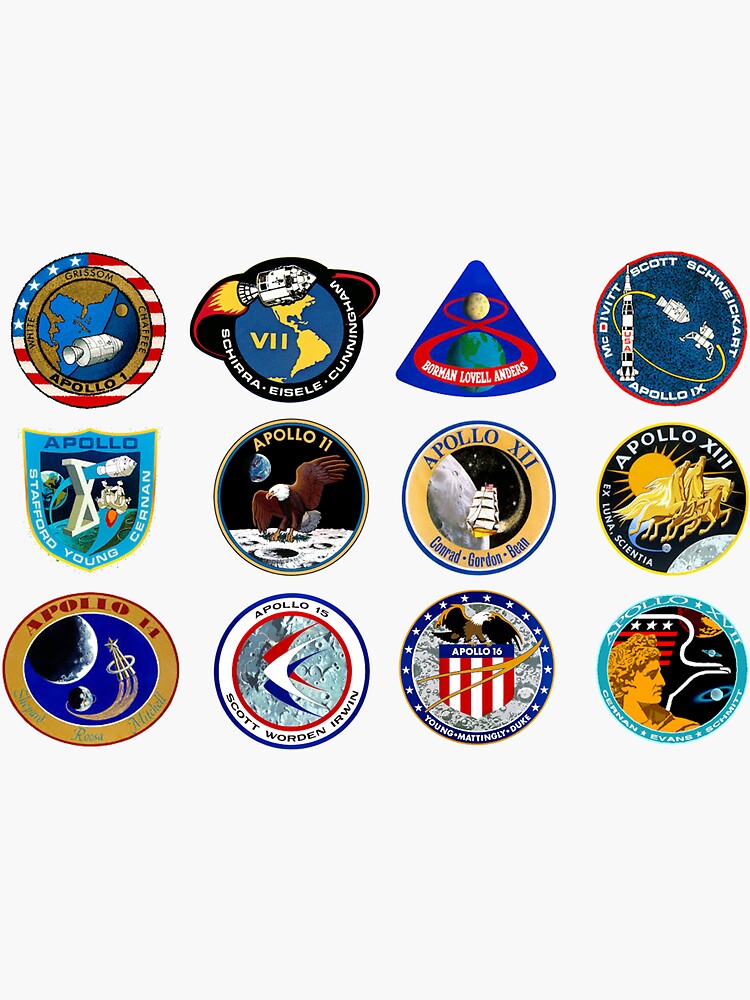 "Apollo Missions" Sticker for Sale by Pui100Shop | Redbubble