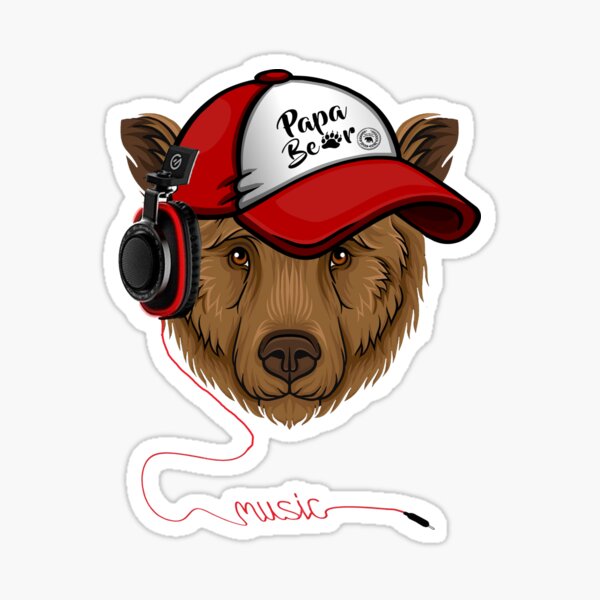 "Mr. DJ Bear" Sticker for Sale by bearWorks | Redbubble