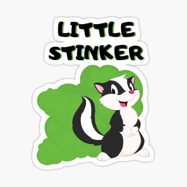 "Little stinker, cute skunk cartoon " Sticker for Sale by Pugamall ...