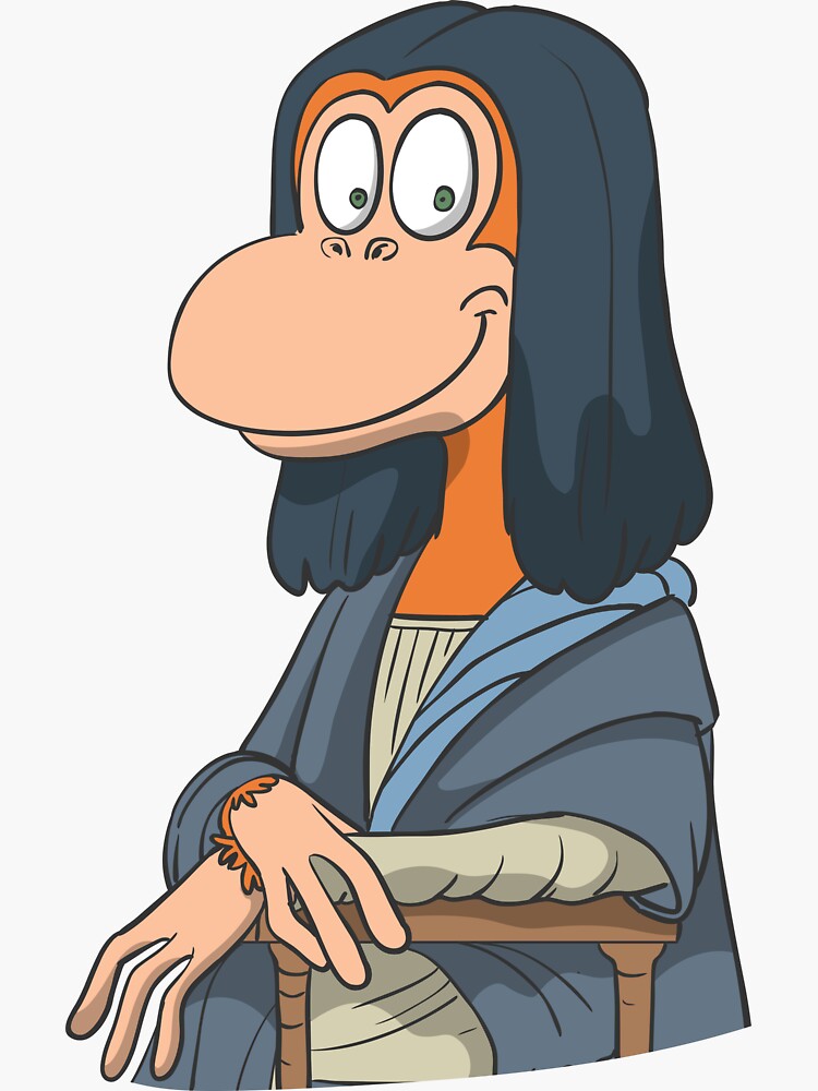 "Monkey Lisa Portrait" Sticker for Sale by ansgarhugo | Redbubble
