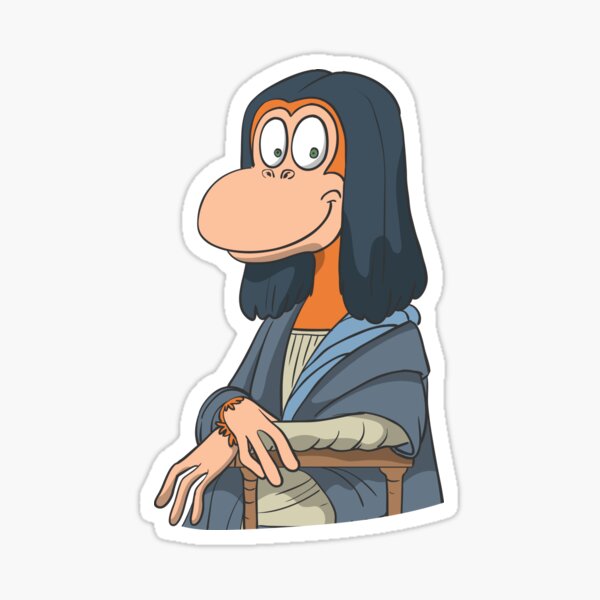 "Monkey Lisa Portrait" Sticker for Sale by ansgarhugo | Redbubble