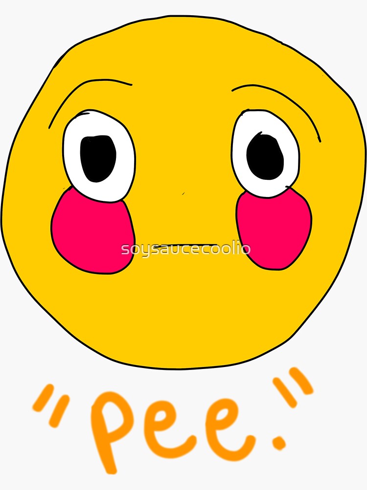 "pee. " Sticker for Sale by soysaucecoolio | Redbubble
