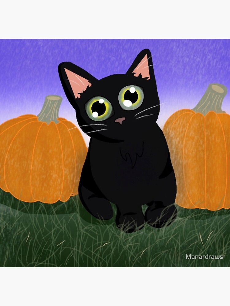 "Black Cat at Midnight" Sticker for Sale by Manardraws | Redbubble