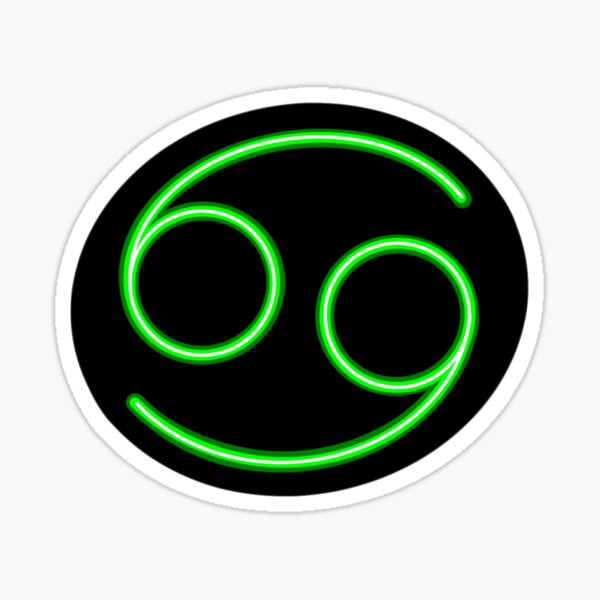 "Neon Cancer Zodiac Sign" Sticker by kierawd | Redbubble