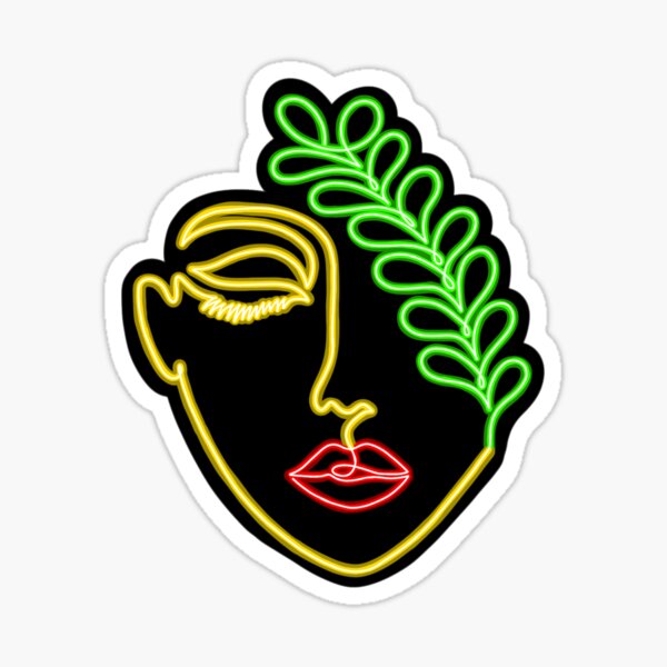 "Neon face" Sticker for Sale by kierawd | Redbubble