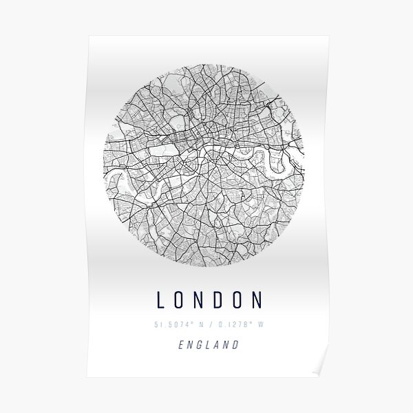 "London Street Map Art" Poster for Sale by flyawaymaps | Redbubble