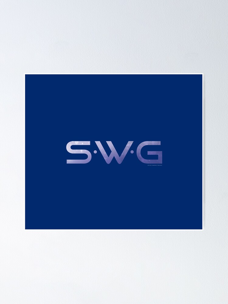 Póster «Logotipo degradado de color púrpura "SWG" (Single White Glove ...