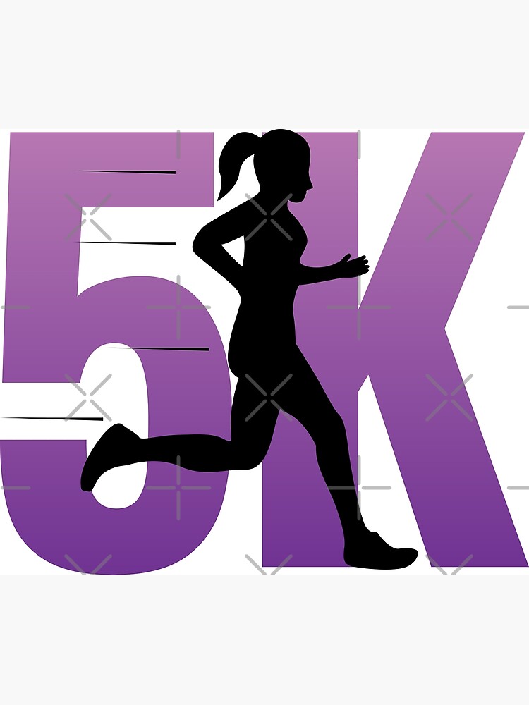 "5K Runner, With Running Woman Silhouette" Art Print for Sale by ...