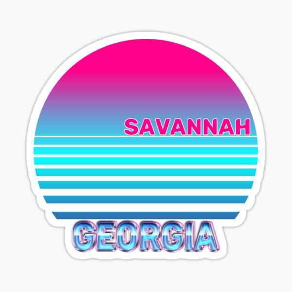 "Savannah Georgia Vaporwave Retro 1980s 1990s" Sticker by SqualeForce ...
