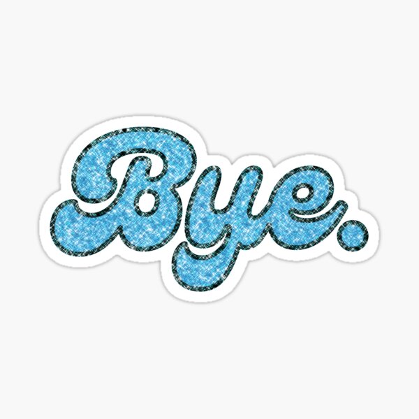 "Bye Retro Glitter Shiny Blue" Sticker for Sale by thefrshmachine ...