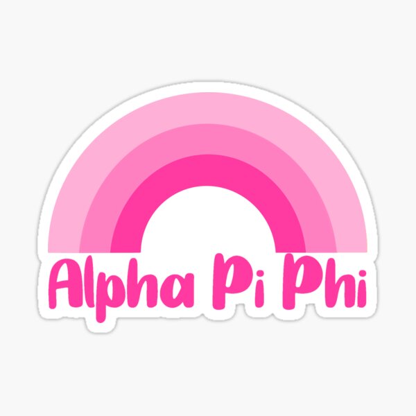 "Alpha Pi Phi - Pink Rainbow" Sticker by Lililemon | Redbubble