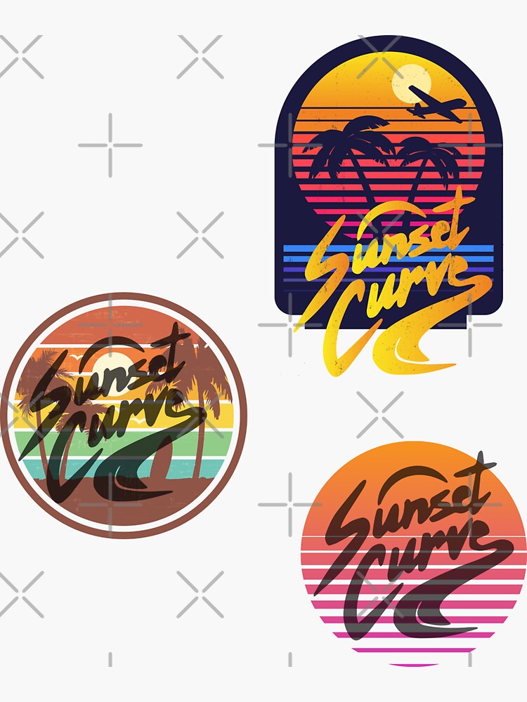 "Sunset Curve Vintage logo pack " Sticker for Sale by Vopz | Redbubble