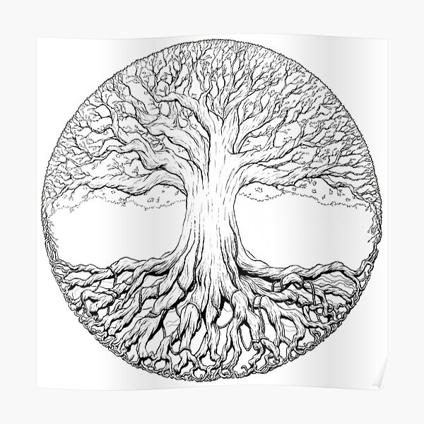 "The Tree of Life Line Drawing" Poster for Sale by FragaStudios | Redbubble