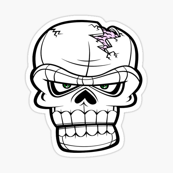 "Halloween angry skull" Sticker for Sale by claudiacfr | Redbubble