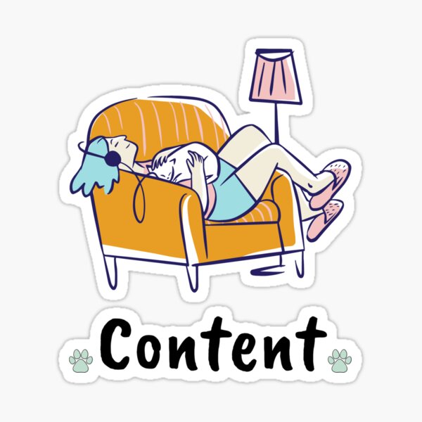 "Cat Content " Sticker by LongTimeRunning | Redbubble