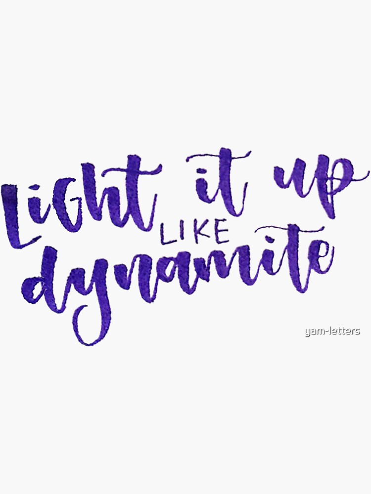 "BTS Dynamite Lyrics Lettering Sticker" Sticker for Sale by yam-letters ...