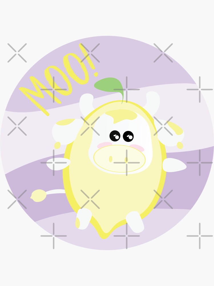 "Cute Lemon Cow Fruit Cartoon" Sticker for Sale by twicetrader | Redbubble