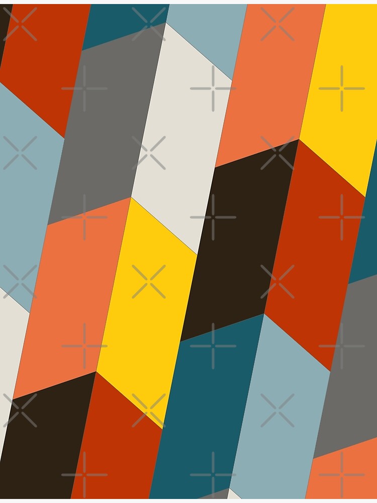 Steve Zissou Diagonals - Wes Anderson Palette Patterns Premium Matte ...