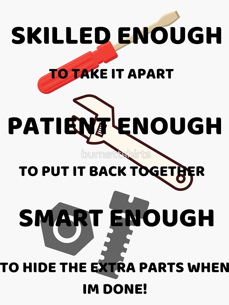 "skilled patient, smart" Sticker for Sale by burnettshirts | Redbubble