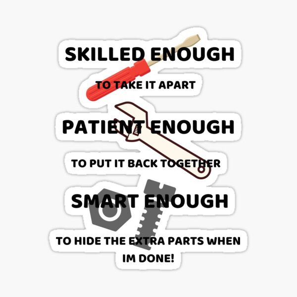 "skilled patient, smart" Sticker for Sale by burnettshirts | Redbubble