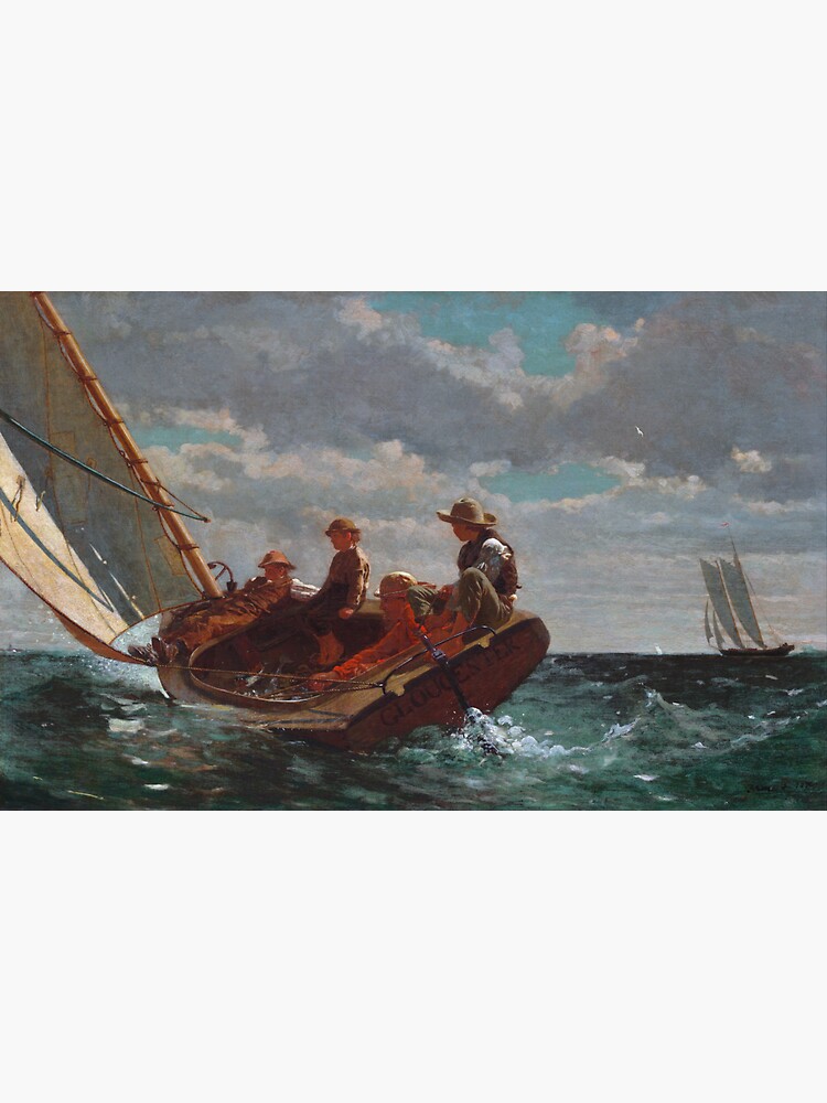 "Breezing Up (A Fair Wind) by Winslow Homer (1873 - 1876)" Sticker for ...