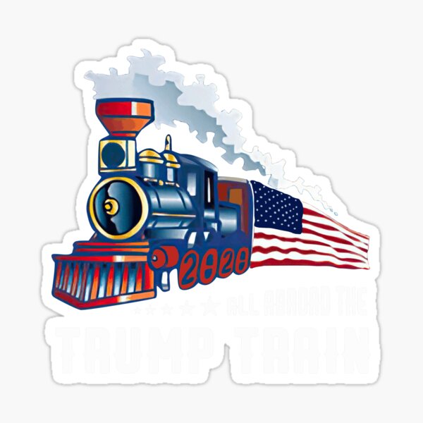 "2020 All Aboard The Trump Train" Sticker for Sale by AlansRiley ...