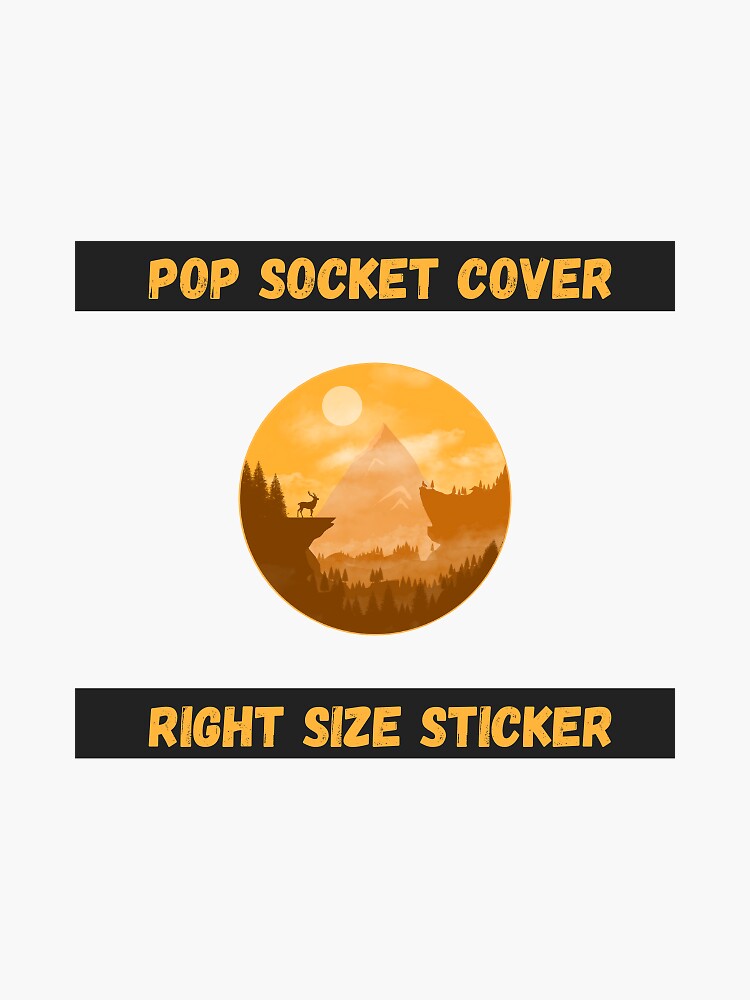 "Orange landscape POP SOCKET" Sticker by stuff-n-stuff | Redbubble