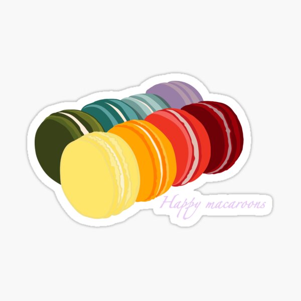 "Happy Macaroon" Sticker for Sale by rud3dog | Redbubble