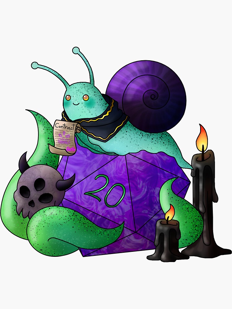 "DnD Snail Warlock" Sticker for Sale by eeriesketchbook | Redbubble
